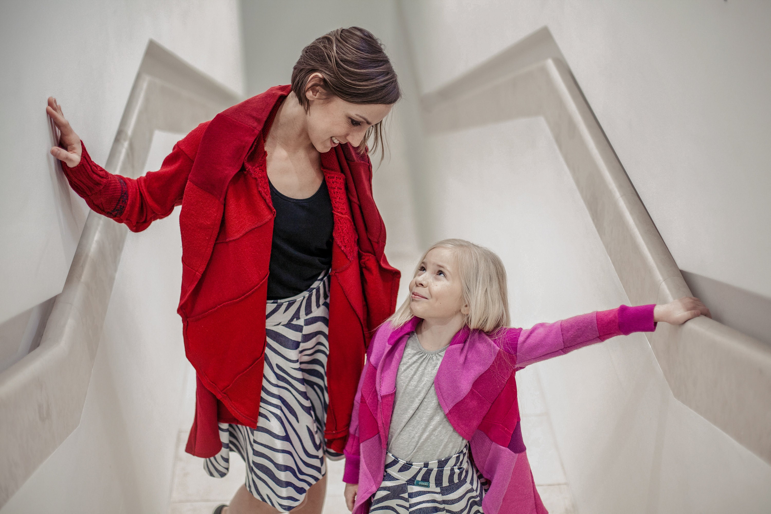 Red Cloak for Mum and Daughter Burgundy Pure Wool Coat Sustainable ...