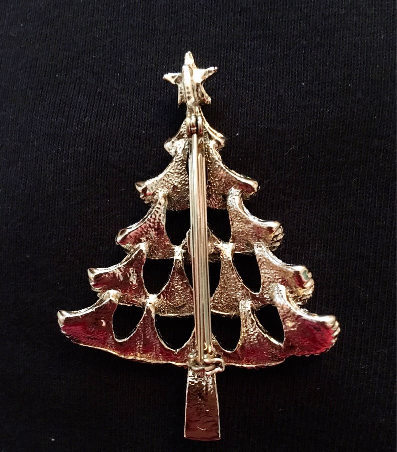 Rhinestone Christmas Tree Brooch / Pin - Etsy