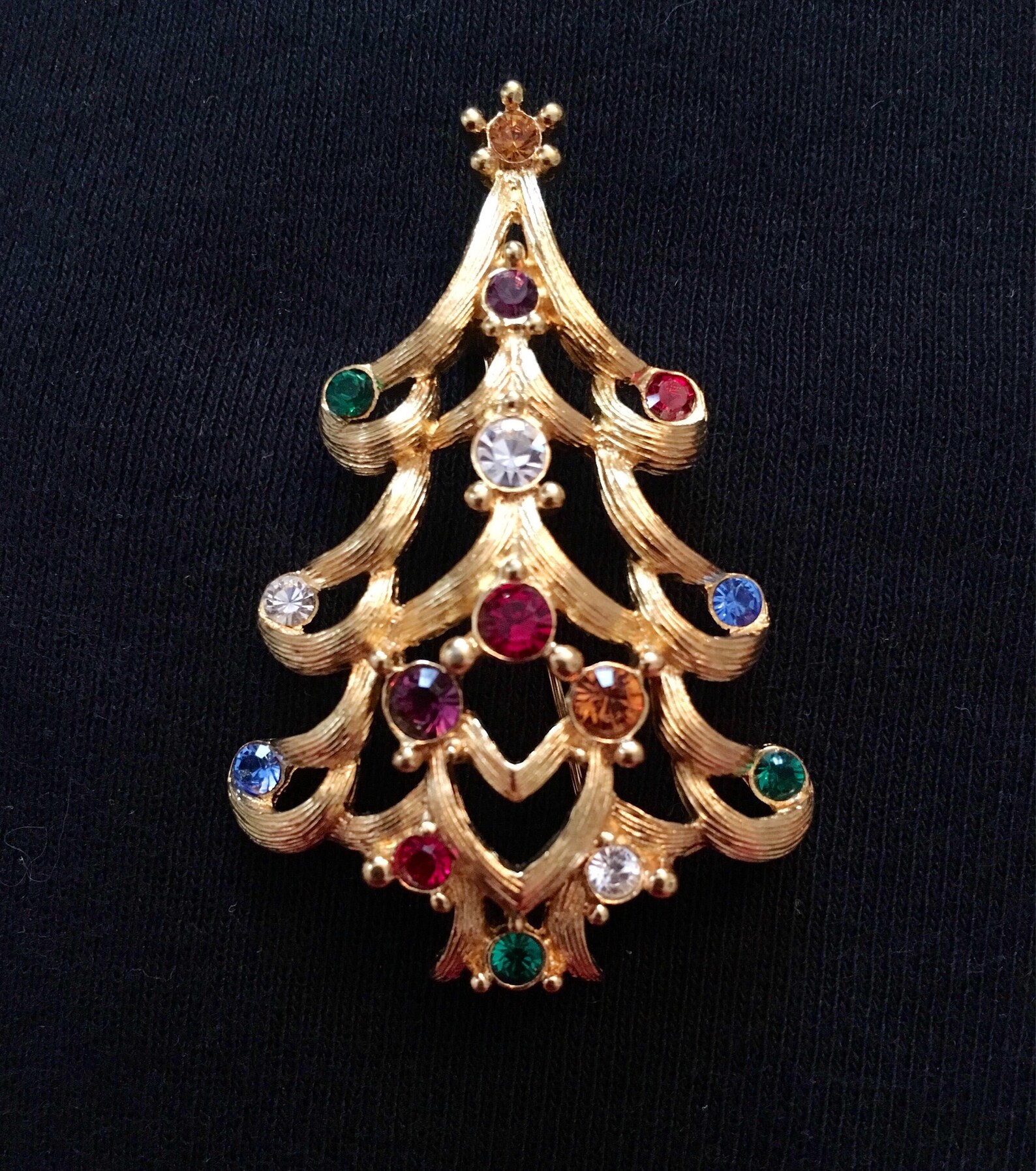 Monet Christmas Tree Brooch / Pin - Etsy Canada