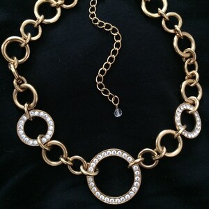 Rhinestone Circle Necklace - Etsy