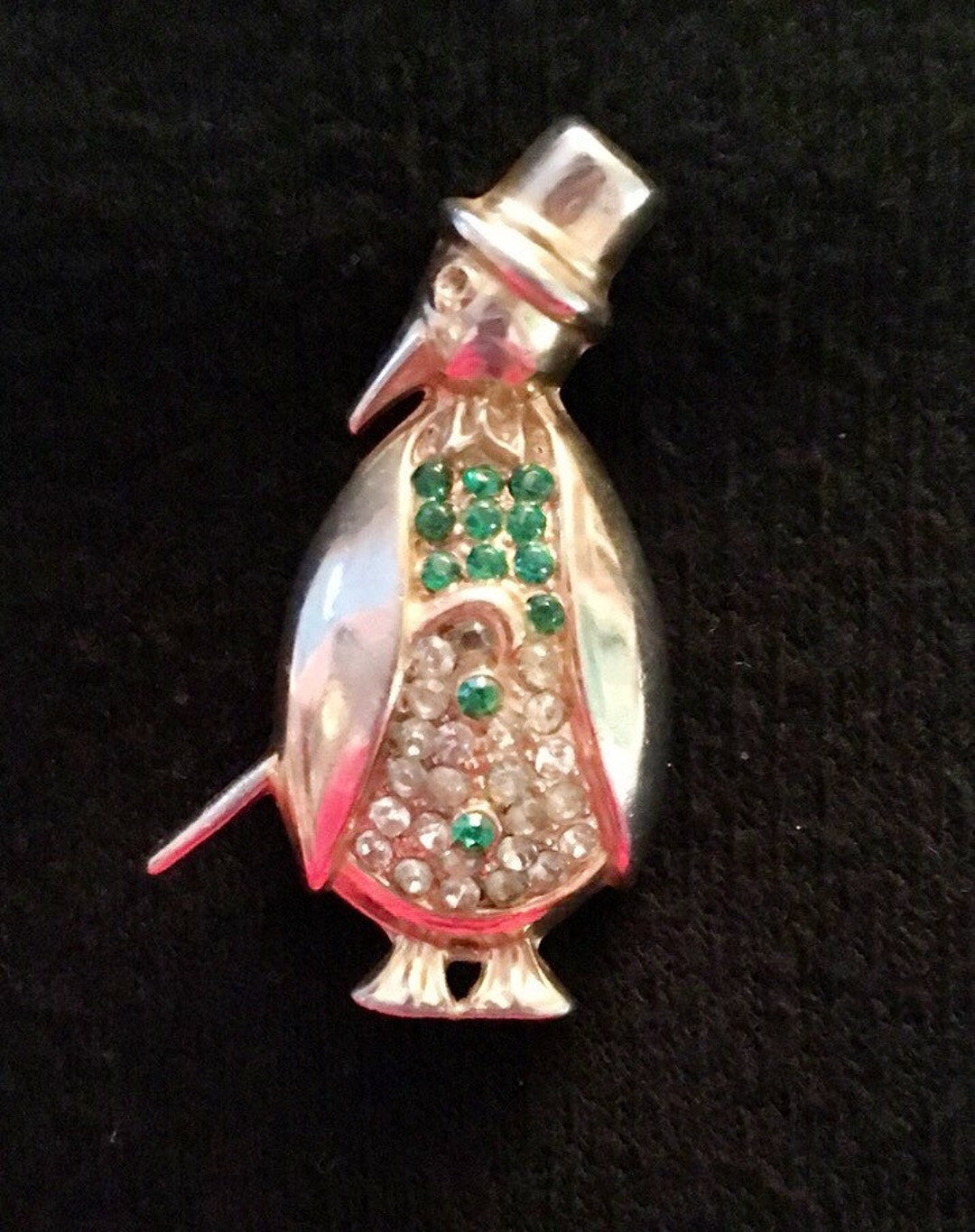Rhinestone Penguin Brooch / Pin - Etsy