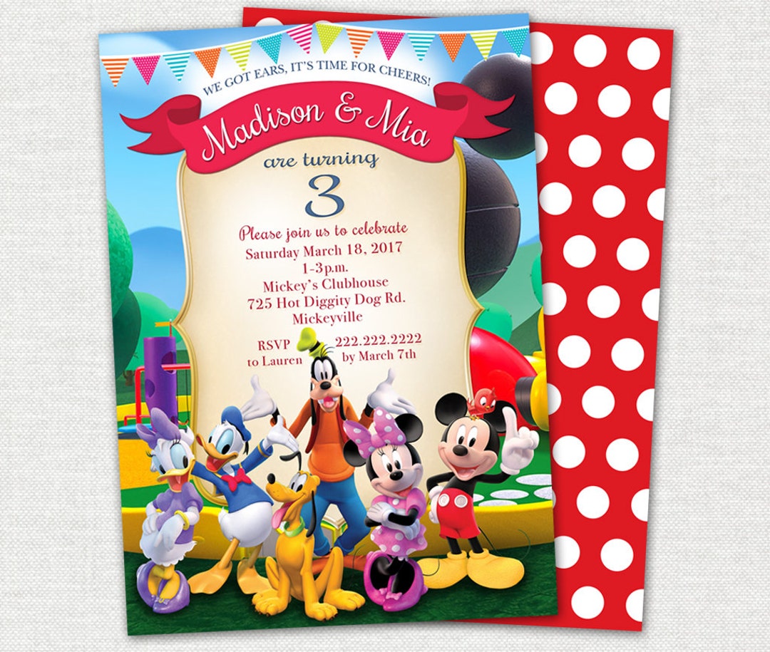 Mickey Mouse Clubhouse 3rd Birthday Invitations