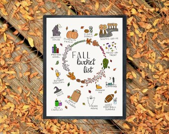 Autumn Bucket List Printable Fall Bucket List Downloadable - Etsy