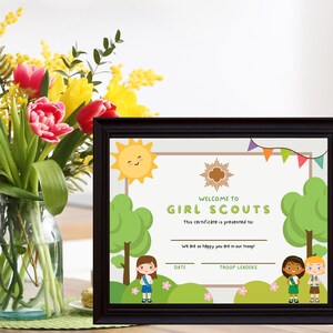 Welcome to Girl Scouts Certificate, PDF Template *INSTANT DOWNLOAD* - Etsy