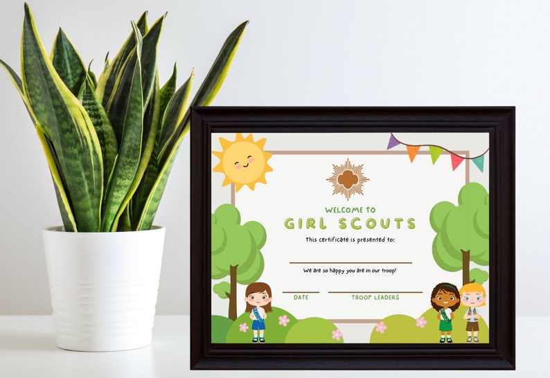 Welcome to Girl Scouts Certificate, PDF Template *INSTANT DOWNLOAD* - Etsy