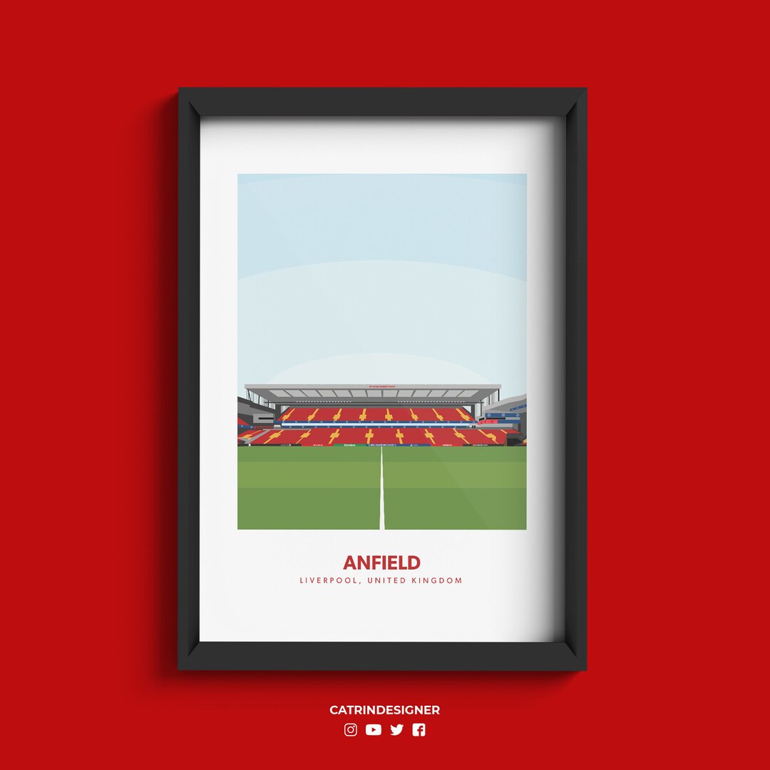 Anfield Stadium A4 A3 Poster Liverpool FC. Liverpool - Etsy UK