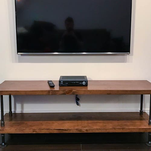 Industrial Pipe and Wood TV Stand Media Console - Etsy