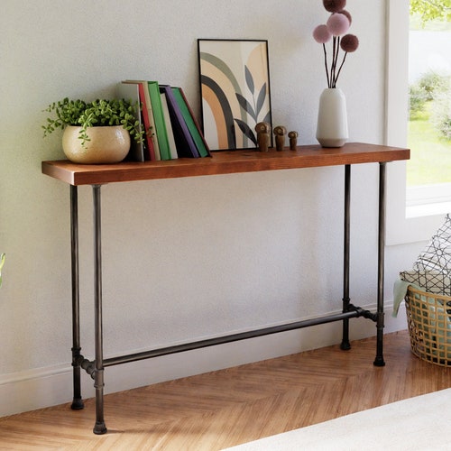 Wood and Pipe Console Table Rustic Console Table Modern - Etsy