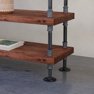 Industrial Pipe and Wood Console Table | Industrial Chic Tv Stand ...