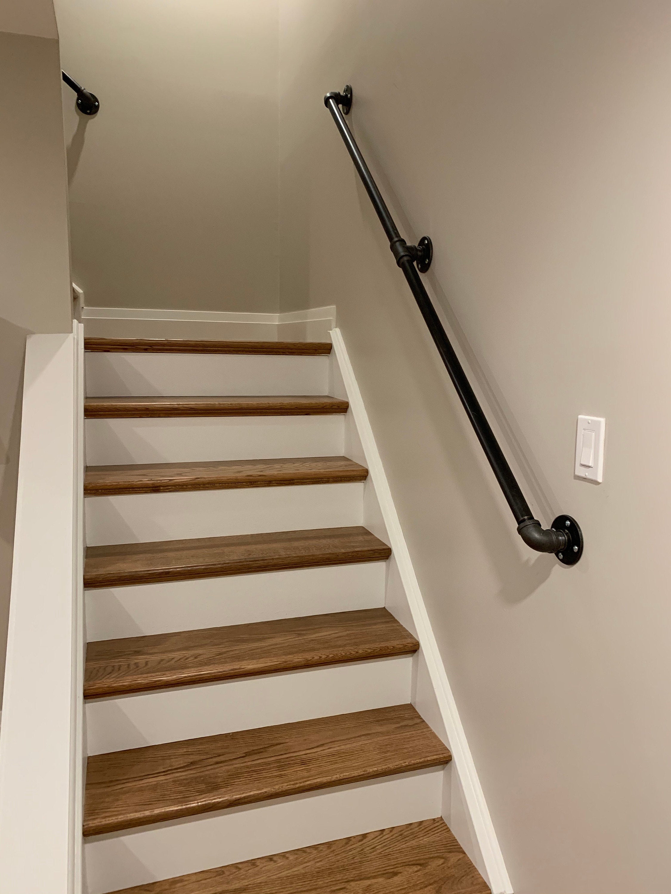 Home & Hobby Home Improvement Industrial Pipe Handrail for Stairs Easy ...