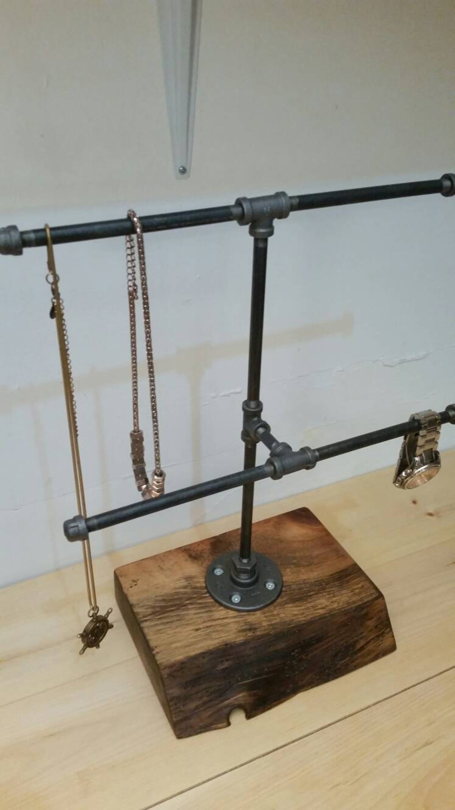 Rustic Industrial Pipe and Wood Jewelry Display Rustic | Etsy