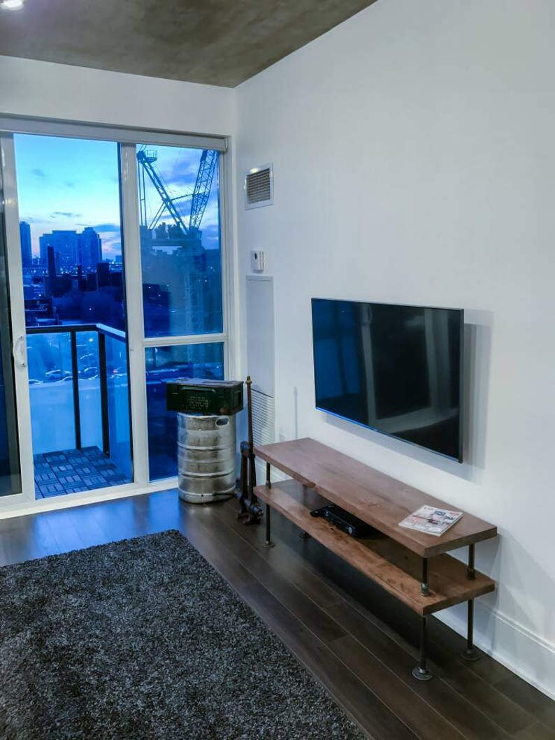 Industrial Pipe and Wood TV Stand Media Console | Etsy Canada