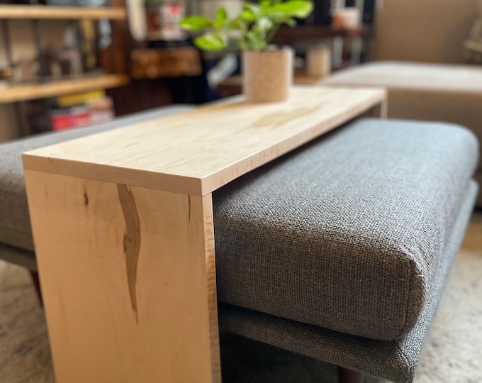 Ottoman Coffee Table on Wheels, Walnut Custom Ottoman Tray, Solid Wood ...