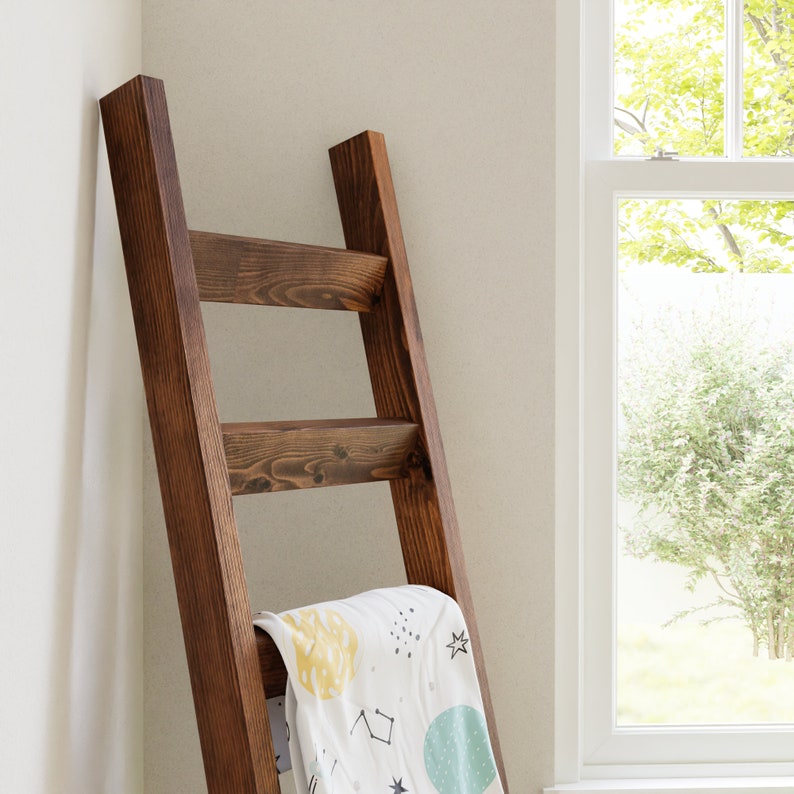 Rustic Wood Blanket Ladder Rustic Towel Ladder Rack - Etsy UK