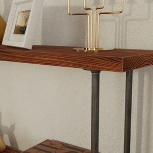 Pipe and Wood Console Table || Steel Wood Sofa Table || Modern Entryway ...
