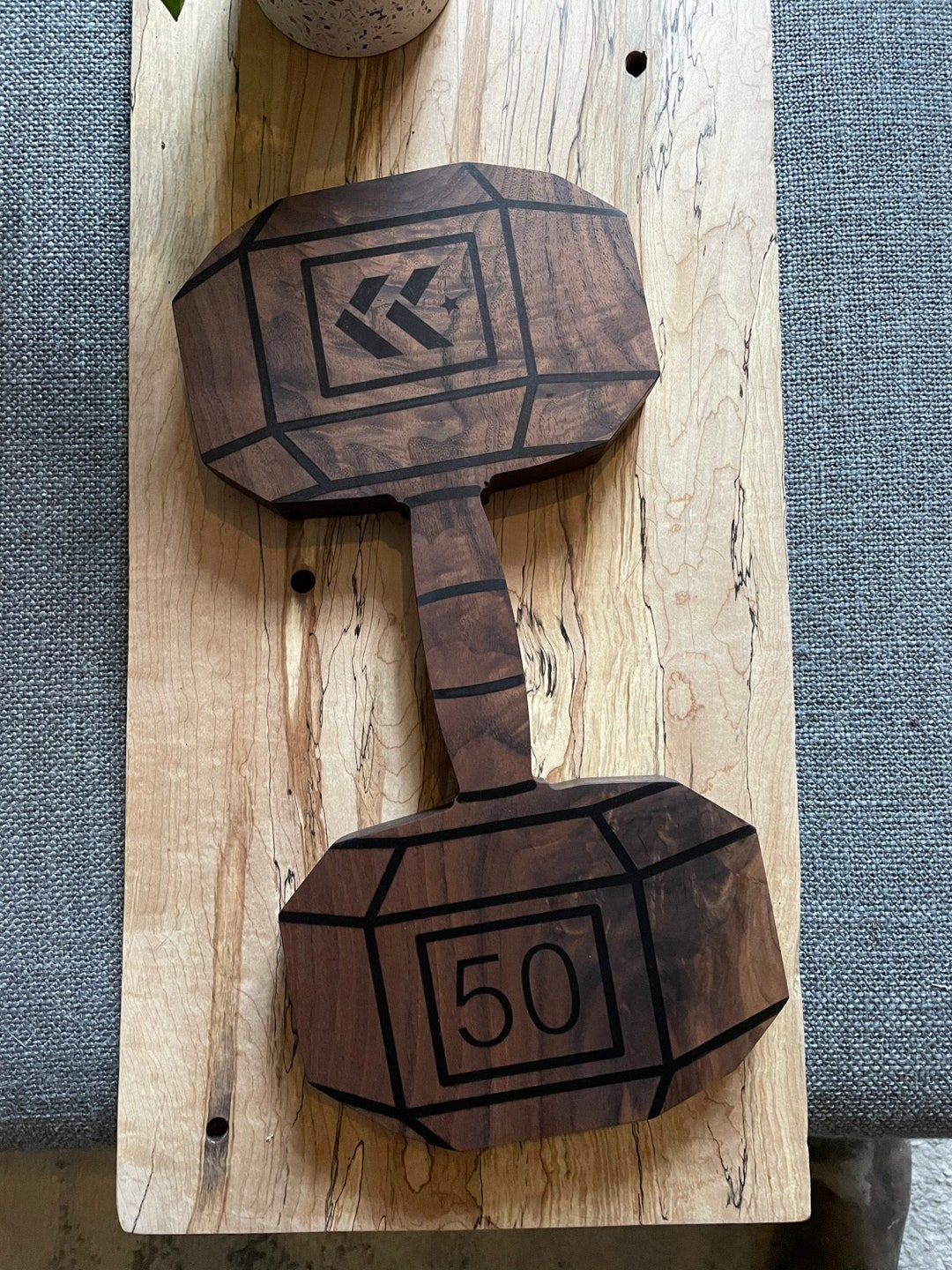 Dumbbell Charcuterie Board || Solid Walnut Cheese Board || Walnut Tray ...
