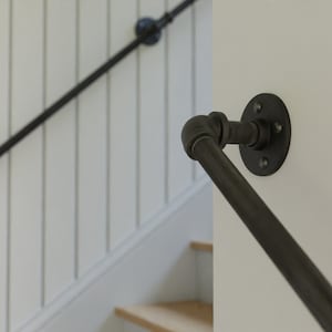 Industrial Pipe Railing || Rustic Industrial Handrail || Metal Stair ...