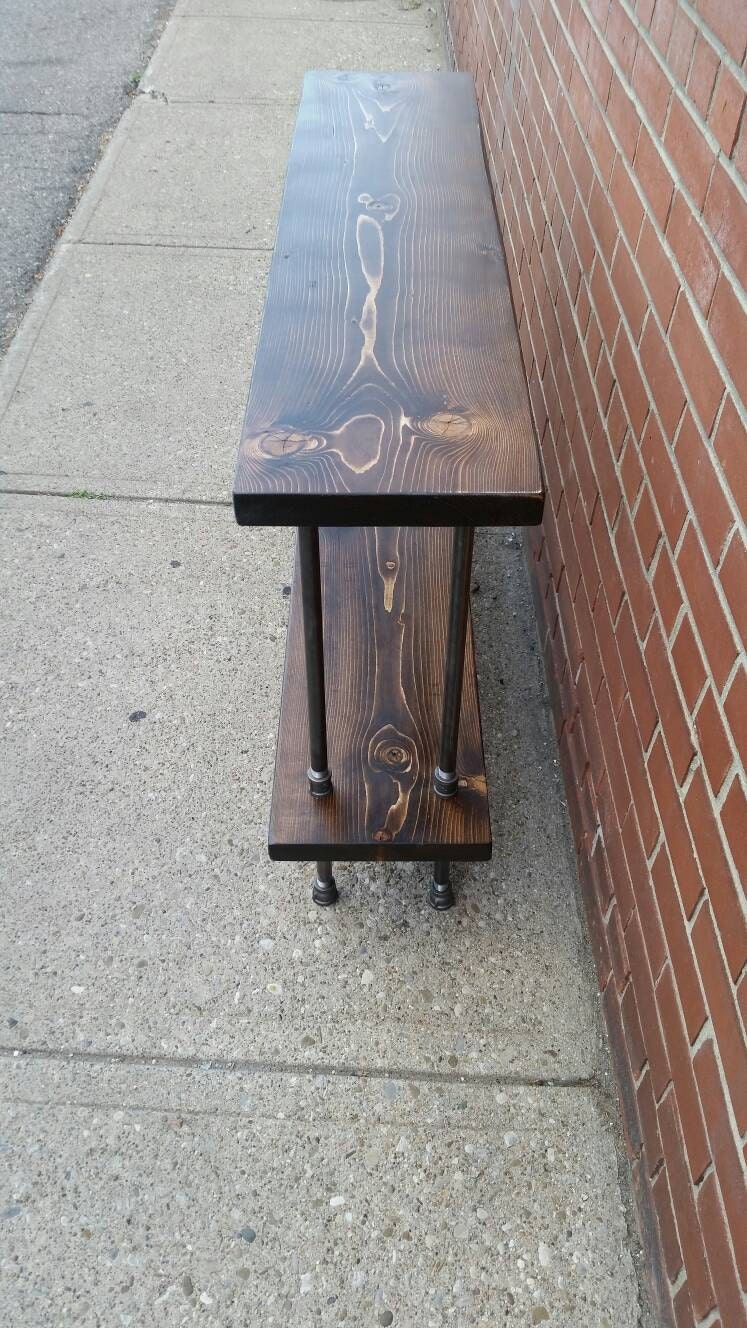 Pipe and Wood Console Table Steel Wood Sofa Table | Etsy