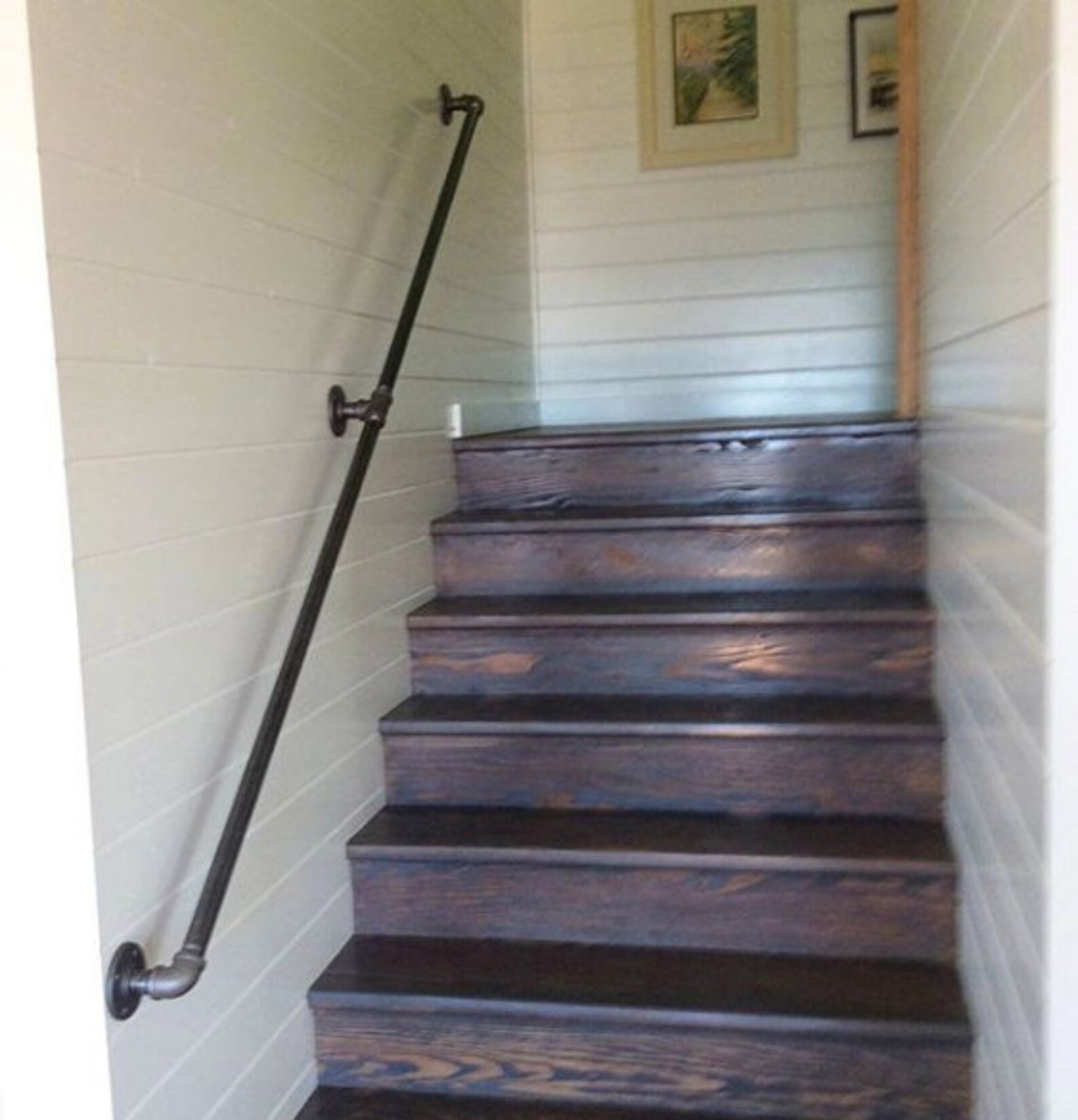 Industrial Pipe Railing || Rustic Industrial Handrail || Metal Stair ...
