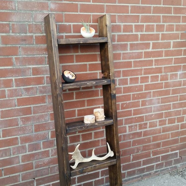 Rustic Ladder Shelf - Etsy