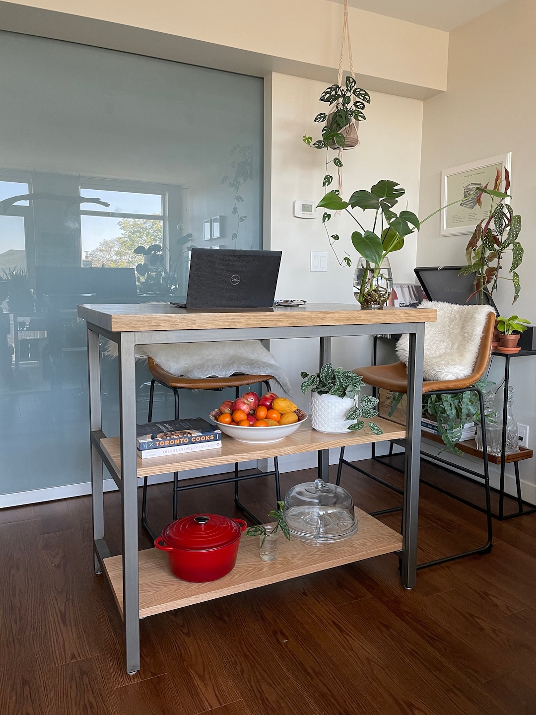 Wood and Steel Kitchen Island || Wood Metal Table || Wood Steel Desk ...