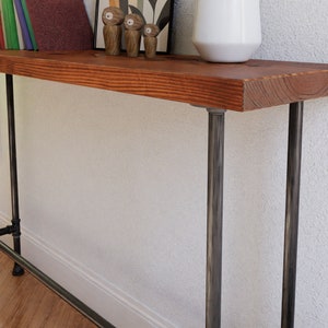 Wood and Pipe Console Table || Rustic Console Table || Modern Entryway ...
