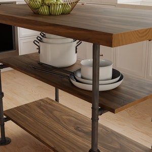 Industrial Pipe and Wood Kitchen Island || Steel and Wood Island ...