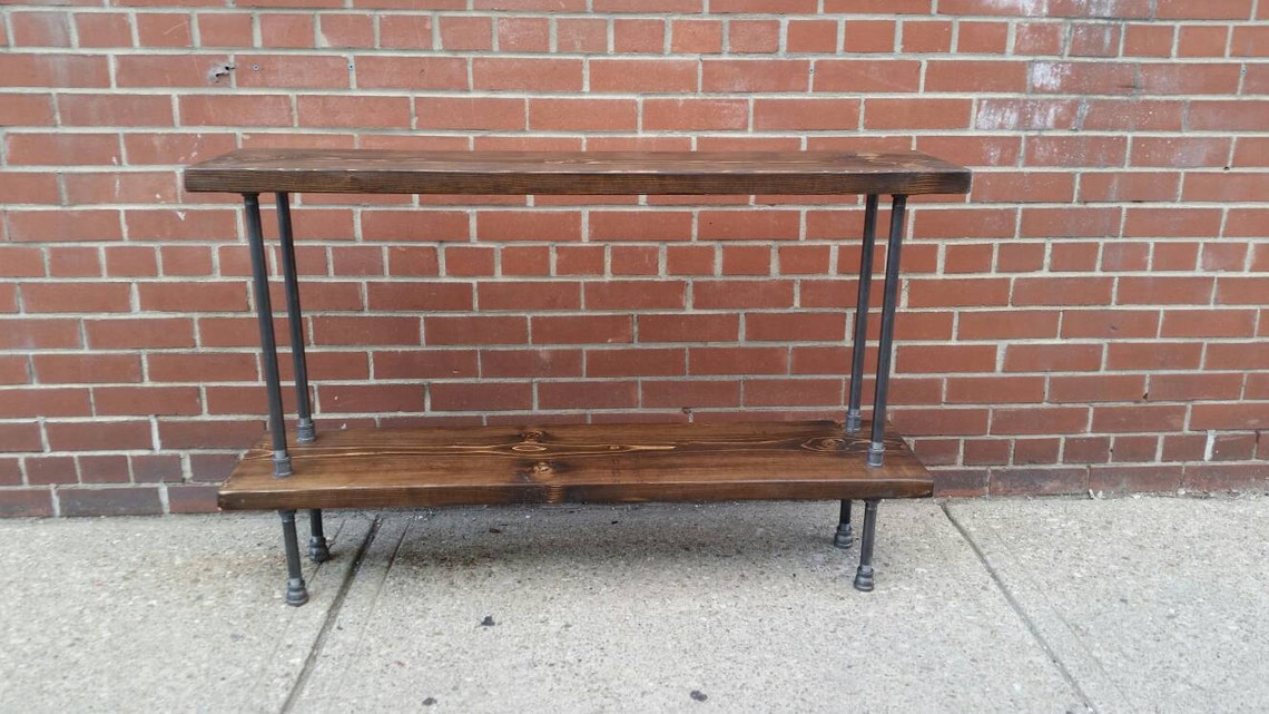 Pipe and Wood Console Table Steel Wood Sofa Table - Etsy