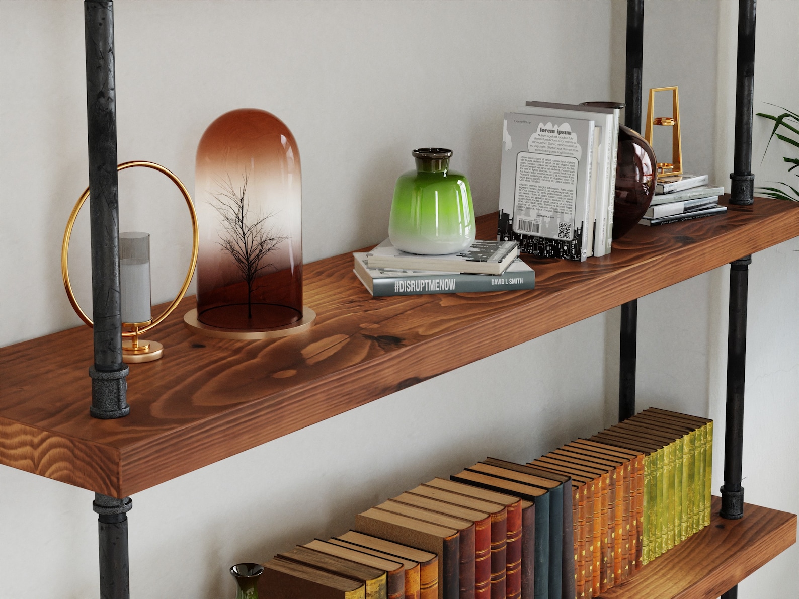 Industrial Pipe and Wood Bookcase Rustic Wood Metal - Etsy