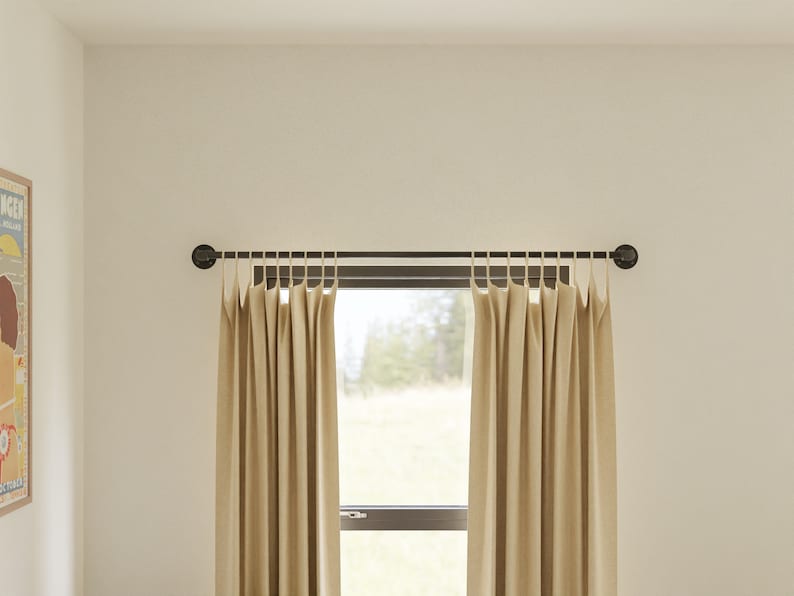 Industrial Pipe Curtain Rod Metal Curtain Pole Custom - Etsy