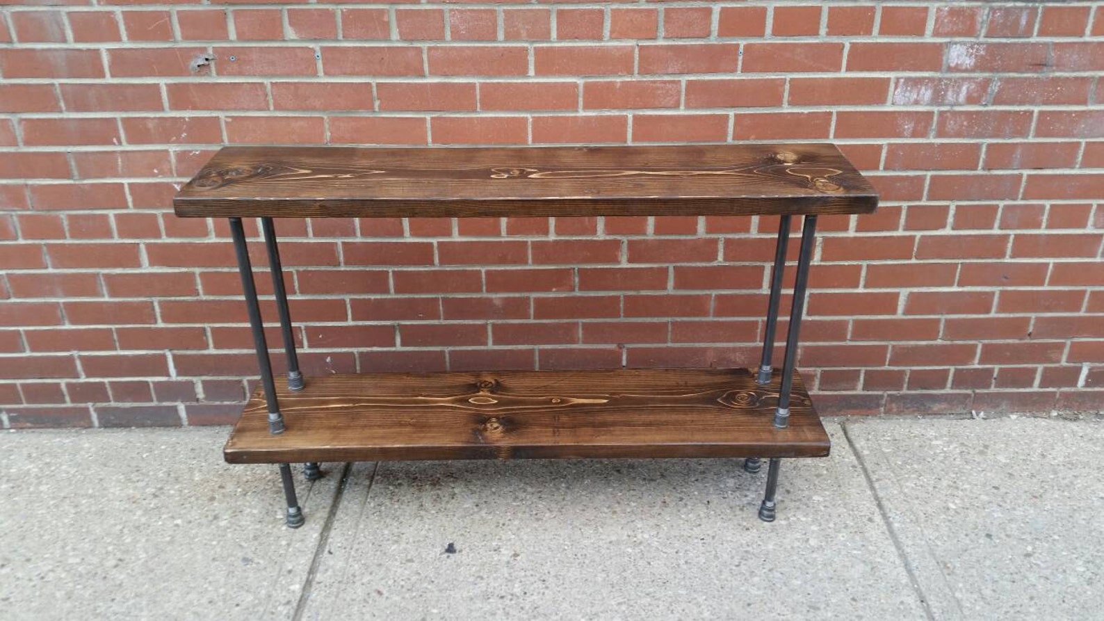 Pipe and Wood Console Table Steel Wood Sofa Table - Etsy