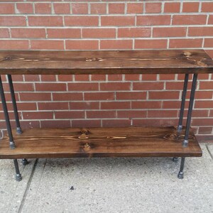 Pipe and Wood Console Table Steel Wood Sofa Table - Etsy