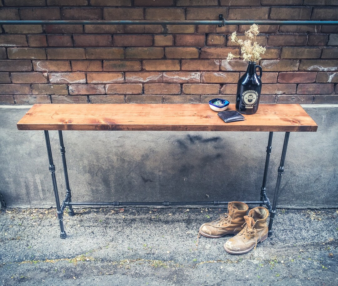 Wood and Pipe Console Table Rustic Console Table - Etsy Canada