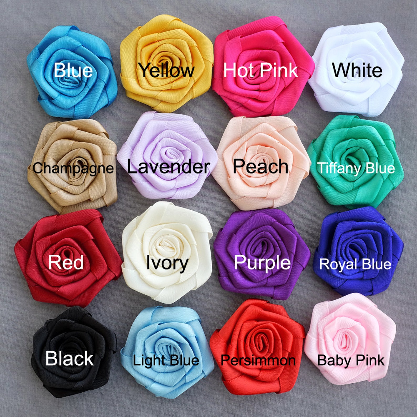 5 Silk Rolled Rose Flower Rolled Rosette Satin Rolled Rose | Etsy