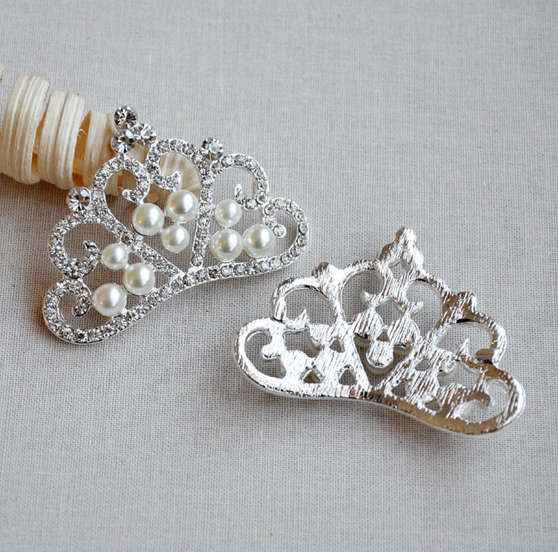 3 Rhinestone Button Embellishment FREE Shipping of 20.00 Order Crystal ...