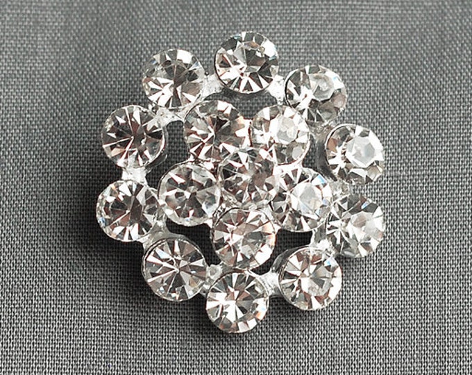 10 Pcs Rhinestone Button Brooch Gold Embellishment Pearl Crystal ...