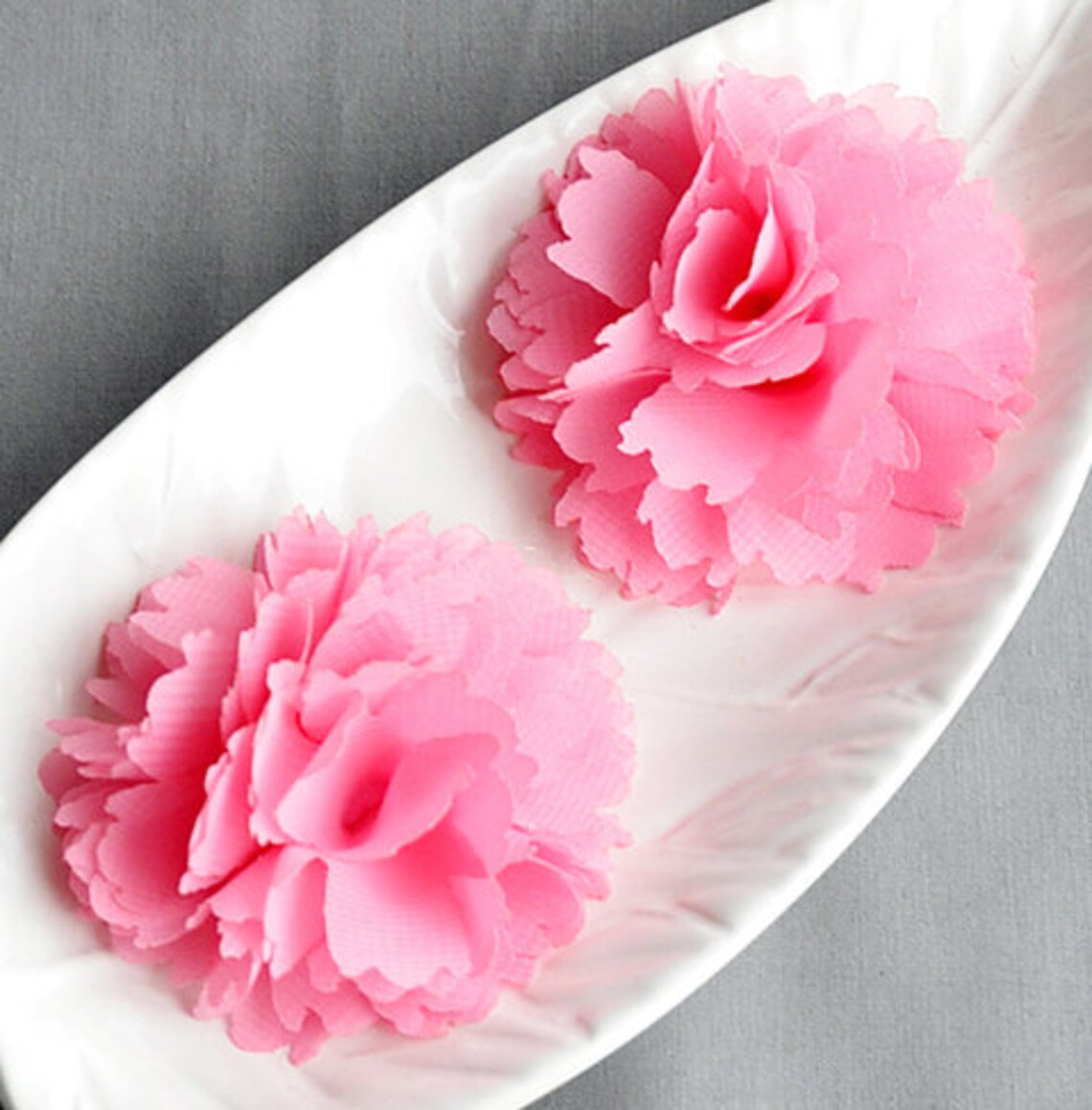 3 Candy Pink Chiffon Flower Soft Chiffon Fabric Silk Rose | Etsy