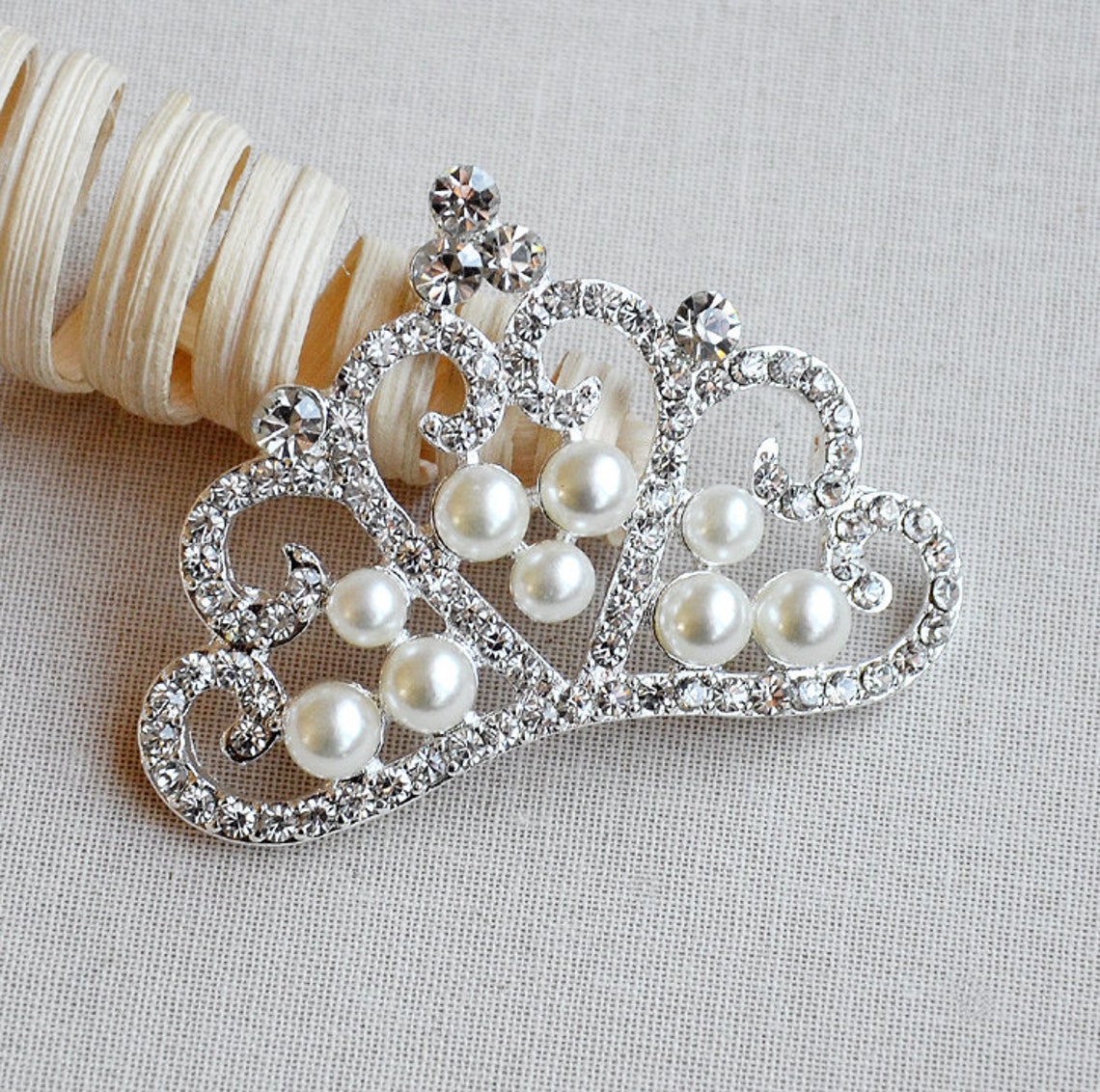 3 Rhinestone Button Embellishment FREE Shipping of 20.00 Order Crystal ...