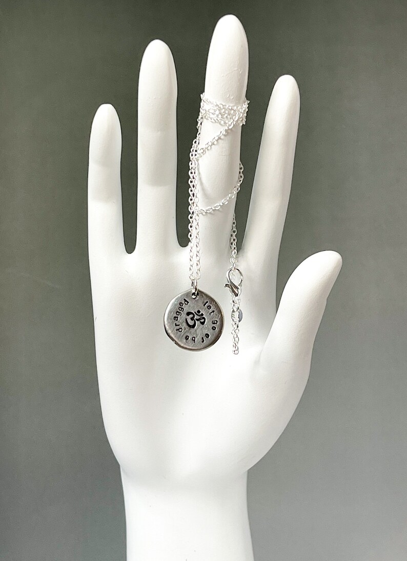 Silver Coin Necklace. Let Go or Be Dragged. Zen Proverb. - Etsy