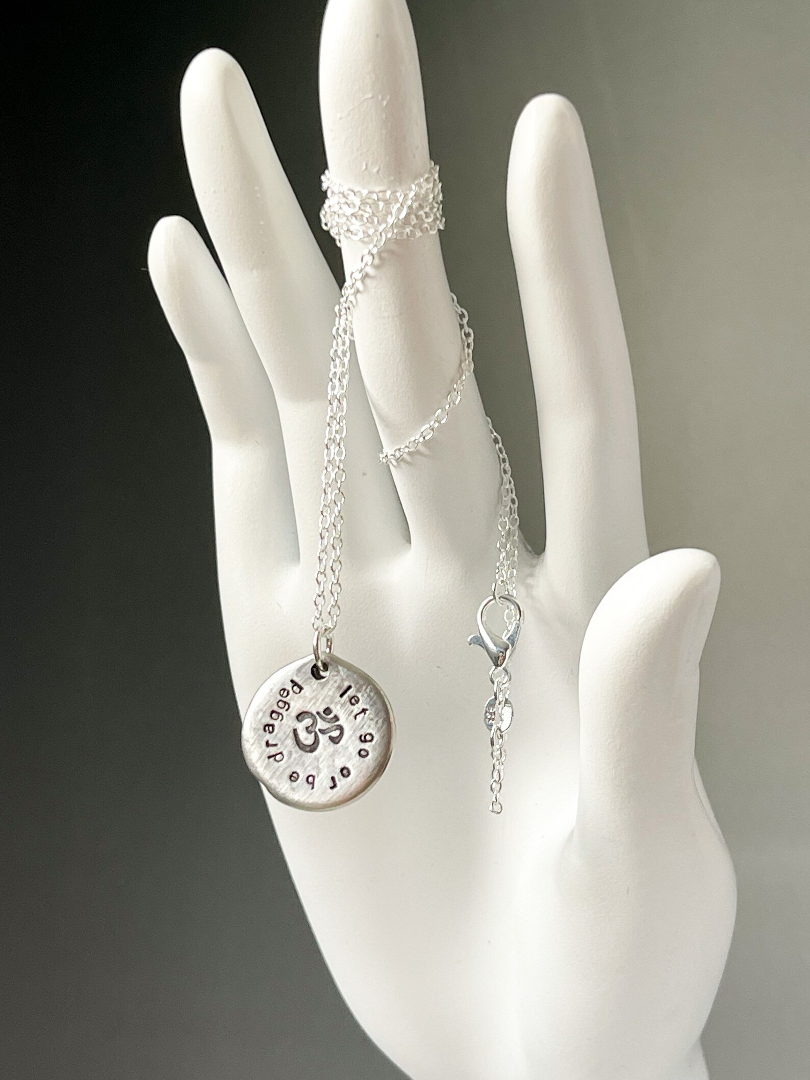 Silver Coin Necklace. Let Go or Be Dragged. Zen Proverb. - Etsy