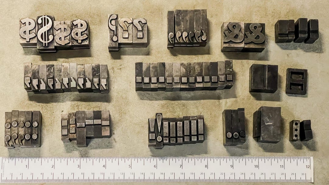 Vintage Letterpress Alphabet . Full Set. Vintage Tools Supples ...