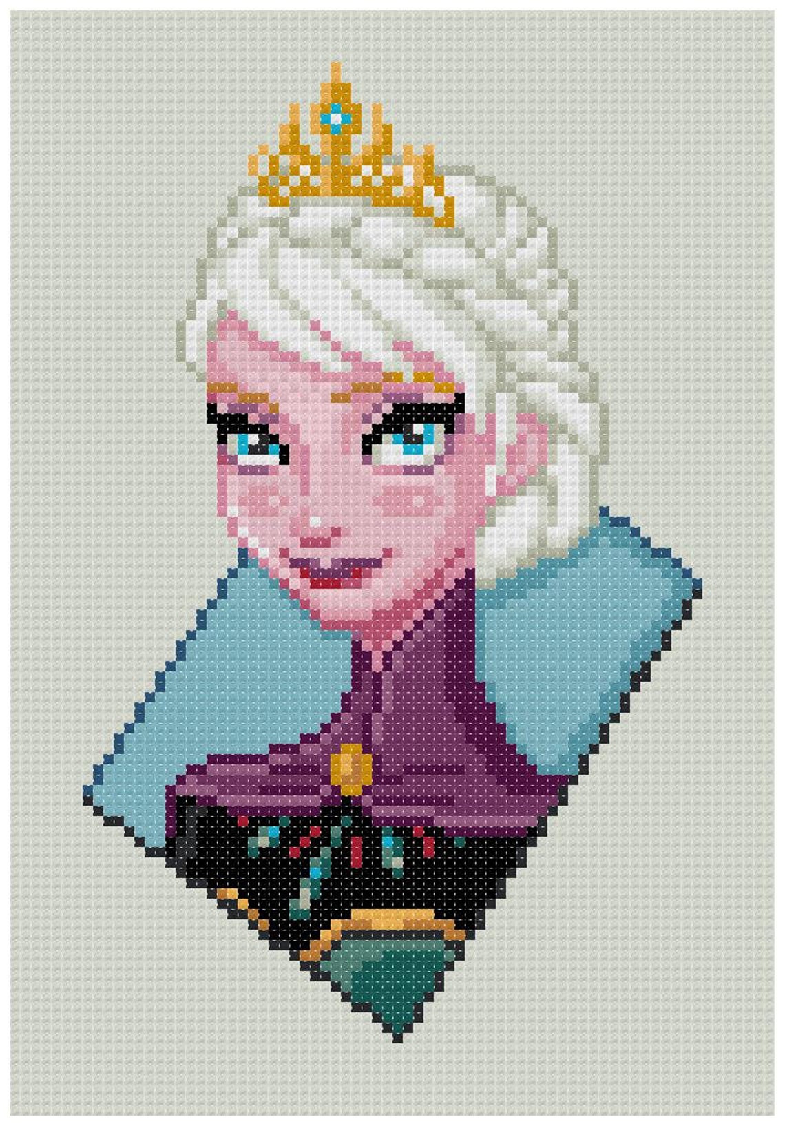 PDF Cross Stitch Pattern 0084.queen Elsa Frozen | Etsy