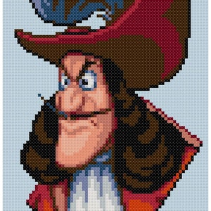 PDF Cross Stitch Pattern - 0029.captain Hook (peter Pan) - INSTANT ...