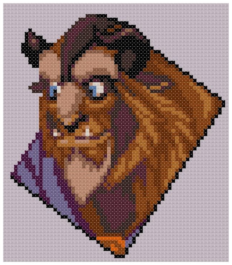 PDF Cross Stitch pattern 0023.Beast Beauty and the Beast | Etsy