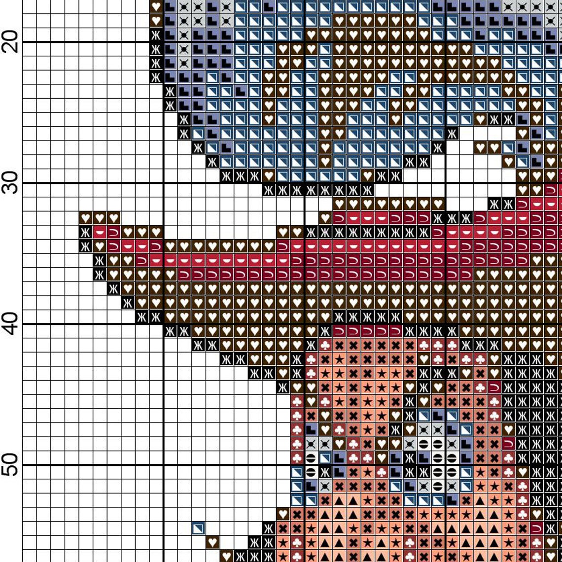 PDF Cross Stitch pattern 0029.Captain Hook Peter Pan | Etsy
