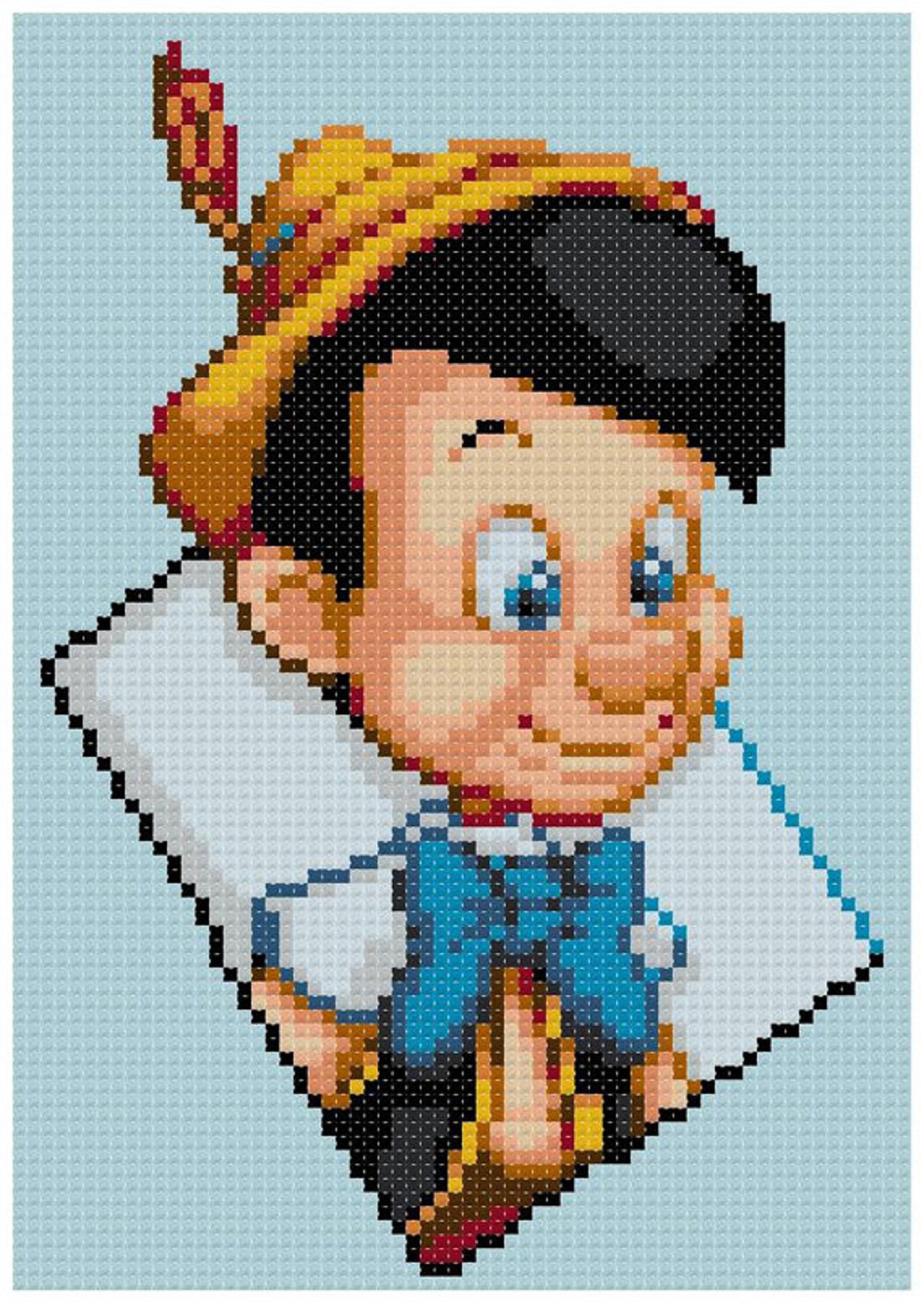 PDF Cross Stitch pattern 0252.Pinocchio INSTANT DOWNLOAD | Etsy