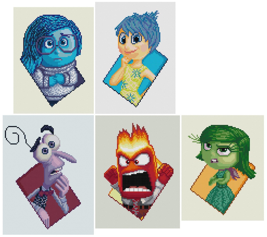 PDF Cross Stitch Pattern - 0039.joy / Sadness / Anger / Fear / Disgust ...