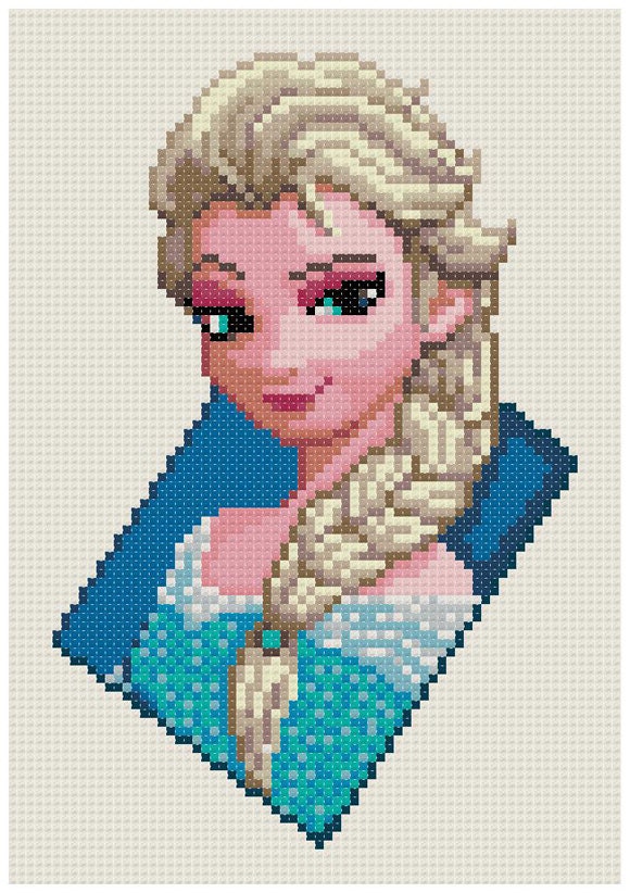 PDF Cross Stitch Pattern 0300.elsa frozen INSTANT - Etsy