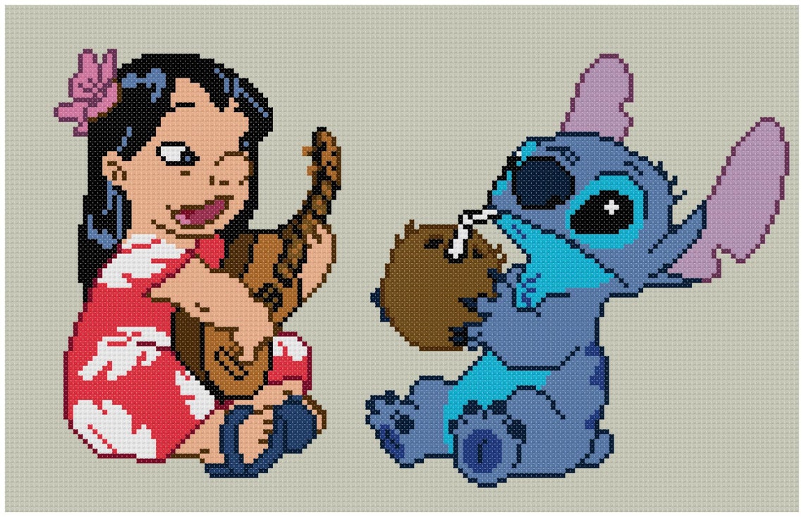 PDF Cross Stitch Pattern 0015.lilo & Stitch INSTANT - Etsy