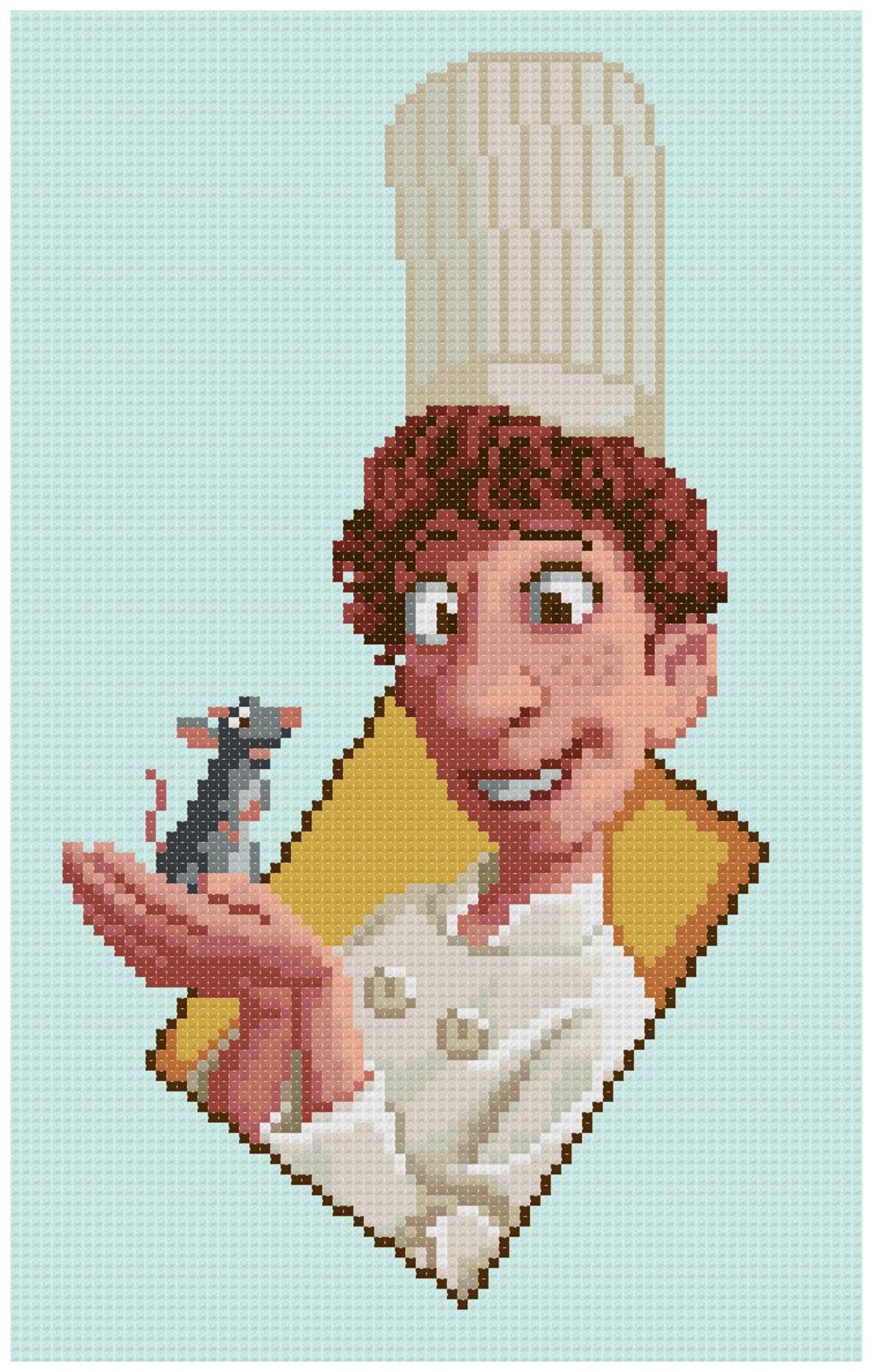 PDF Cross Stitch Pattern 0050.linguini & Remy ratatouille - Etsy